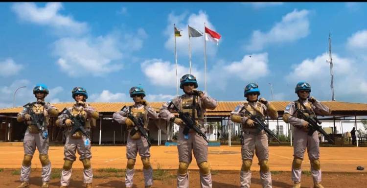 6 Personel Polda Riau yang Tergabung Dalam Satgas Garuda Bhayangkara ...